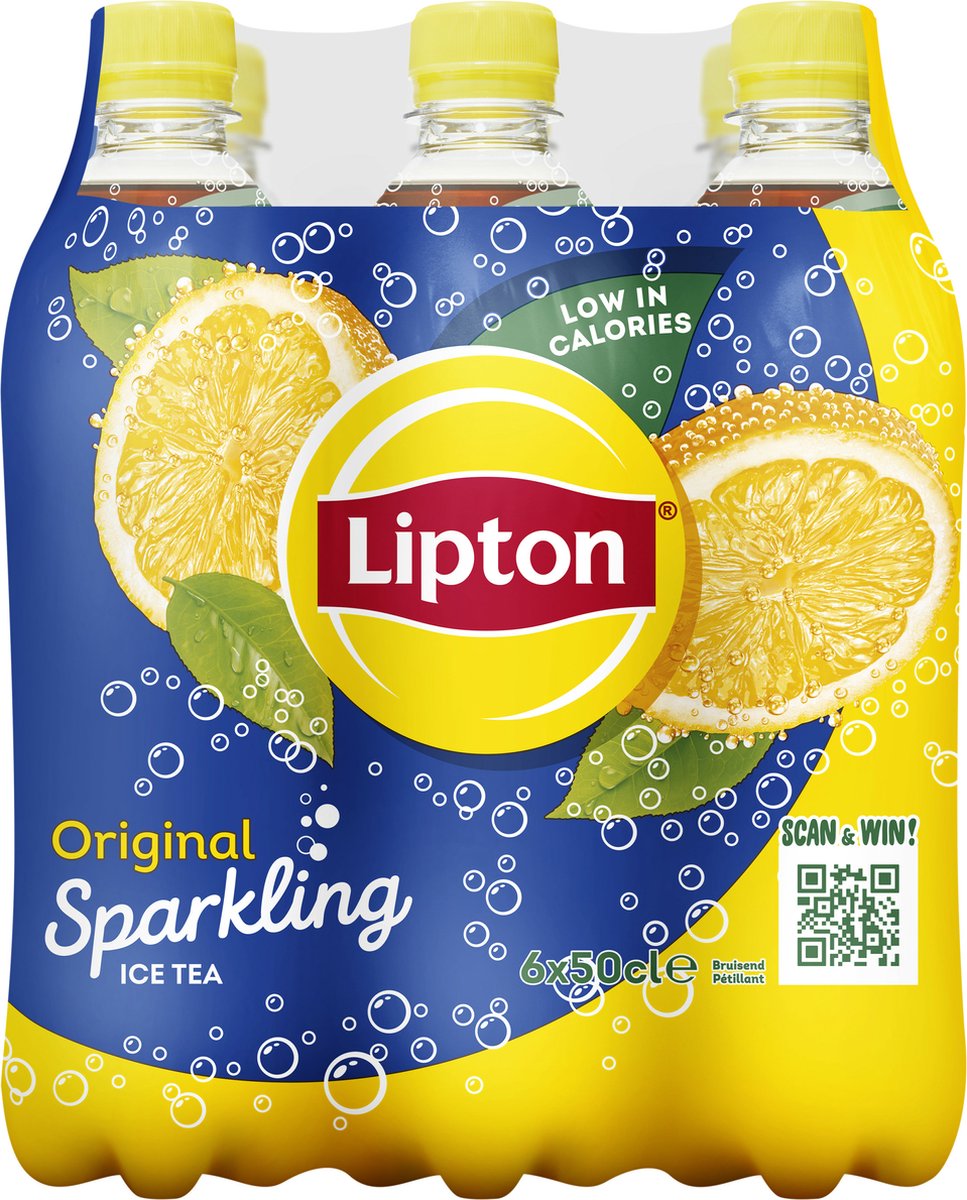 Lipton Ice Tea Sparkling - 50 cl - 24 Flesjes - 4 x 6 - Voordeelverpakking | bol.com