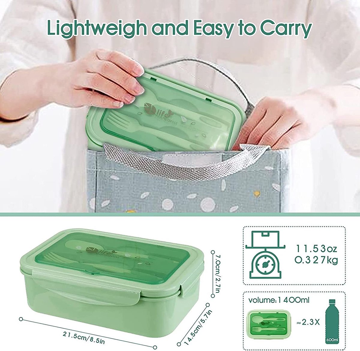 Boîte à lunch 1400 ml pour enfants et adultes, boîtes à bento avec ...