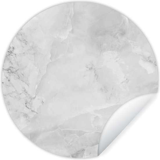 WallCircle - Muurstickers - Behangcirkel - Marmer - Steen - Wit - Grijs - Marmerlook -... | bol
