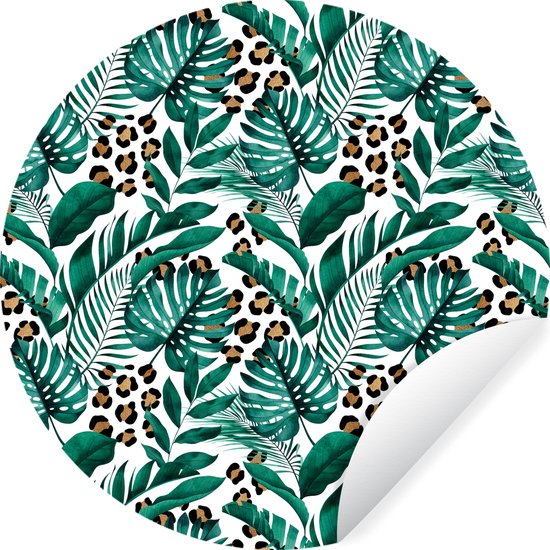 WallCircle - Muurstickers - Behangcirkel - Bladeren - Tropisch - Jungle - ⌀ 140 cm -... | bol