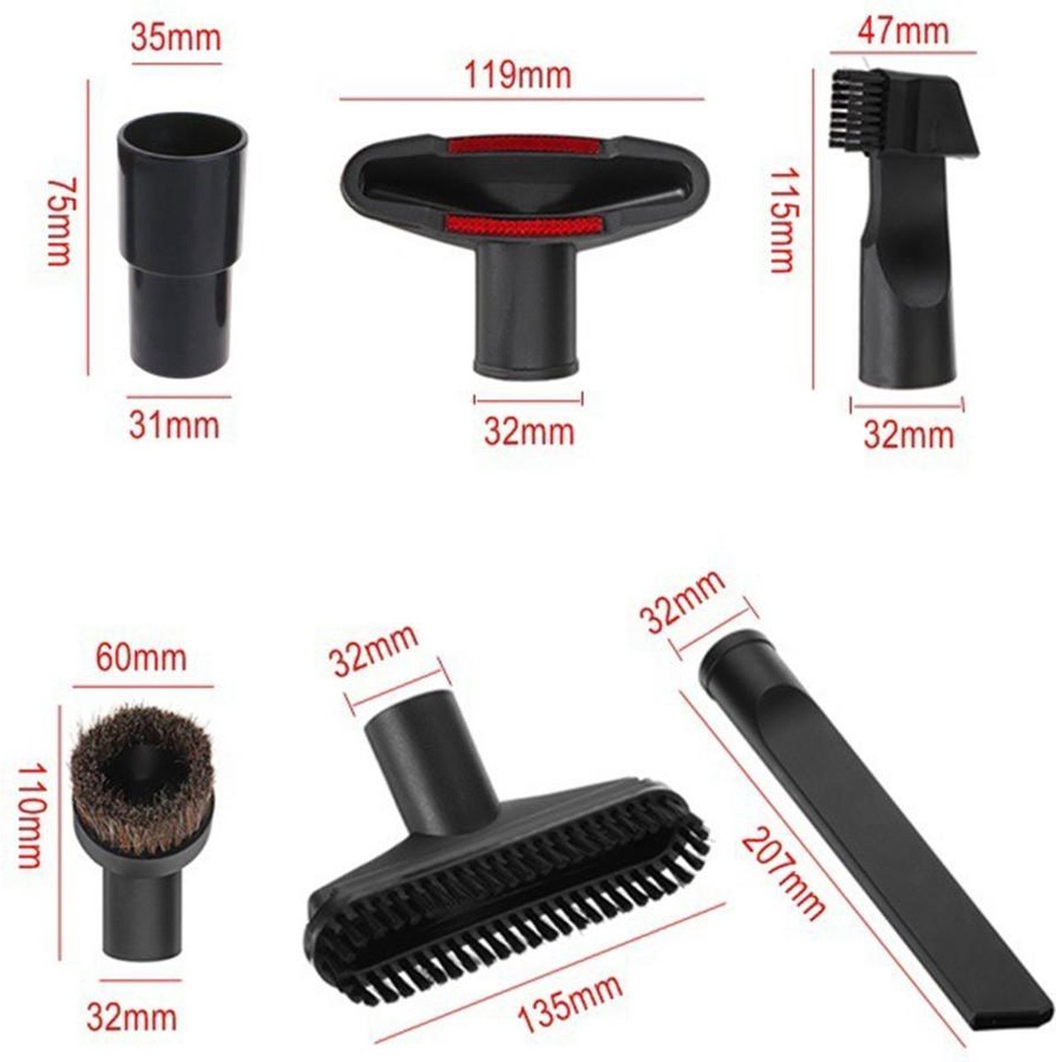 6-delig stofzuiger hulpstukken set - Met koppelstuk - geschikt voor Miele - Philips -... | bol