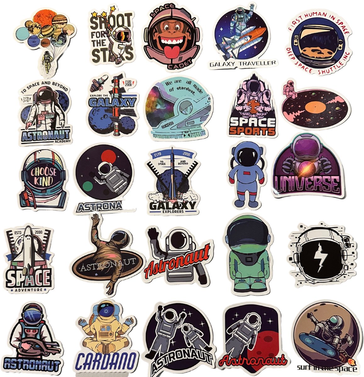 50 grappige Ruimte stickers met Astronauten - Sticker mix voor je Raket ...