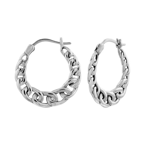 Zilveren oorbellen | Oorringen | Zilveren oorringen, in elkaar gehaakte ...