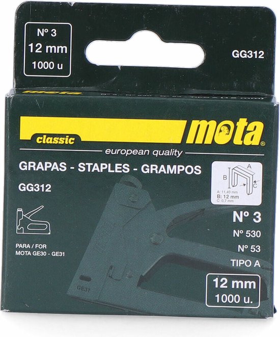 Nietjes Mota gg312 1000 Unidades Nº 3 12 mm | bol.com