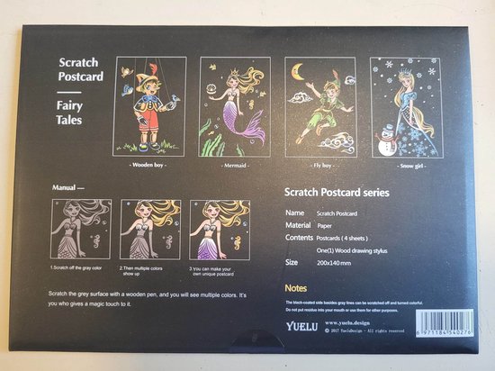 Kraskaarten ( 4 stuks ) scratch postcards - fairy tales | bol.com