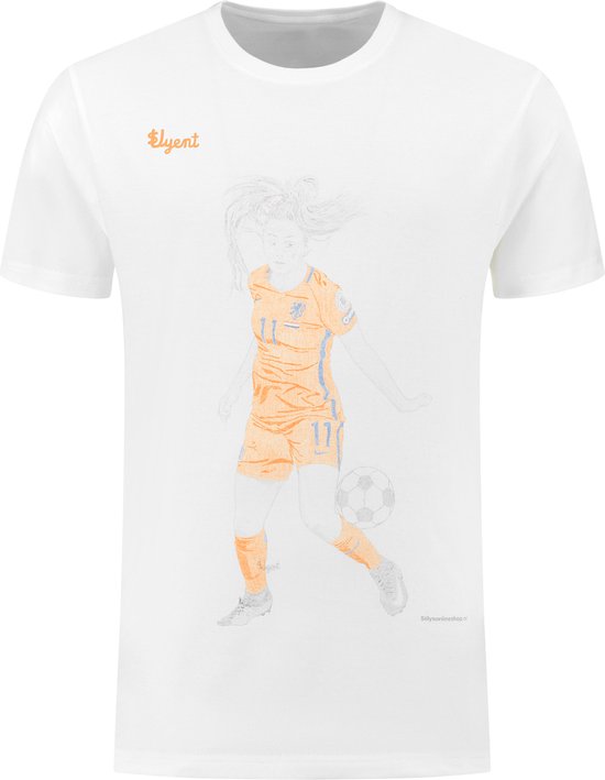 Svyent tshirt schets/tekening oranje leeuwin Lieke Martens kleding maat ...
