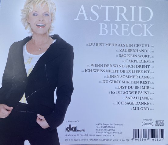 Astrid Breck - Mehr Aus Ein Gefuhl, Astrid Breck | CD (album) | Muziek ...