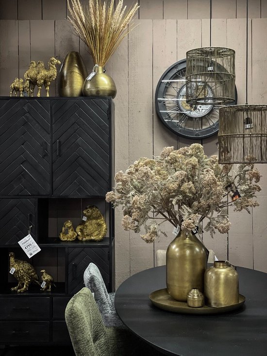 Metalen vaas mat goud | bol