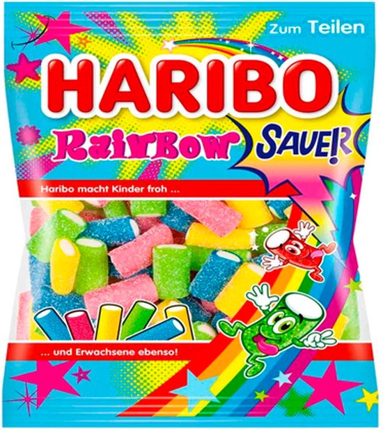 Haribo Rainbow Sauer - 22 x 160 gram - Veggie - Snoep - Uitdeel zakje ...