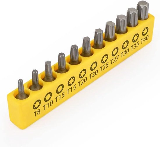 11-Delige - Schroevendraaier Bits Set - 6,35mm - Zeskantschacht - Torx ...