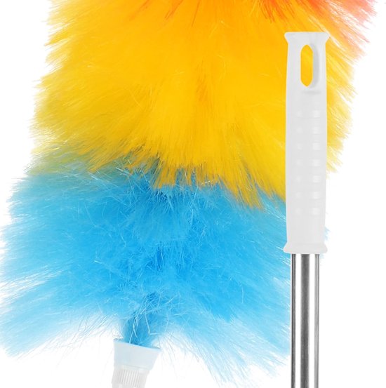 2x duster with telescopic handle - dust mop extra long and extendable ...