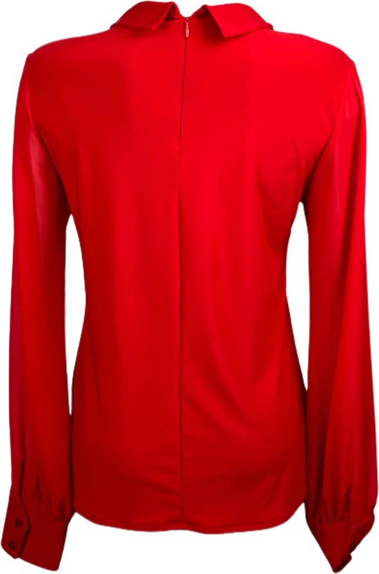 Angelle Milan – Travelkleding voor dames – Rode Blouse met Rits ...