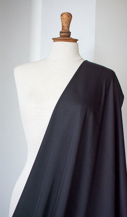 Satijn viscose rayon uni zwart 1 meter - modestoffen voor naaien ...
