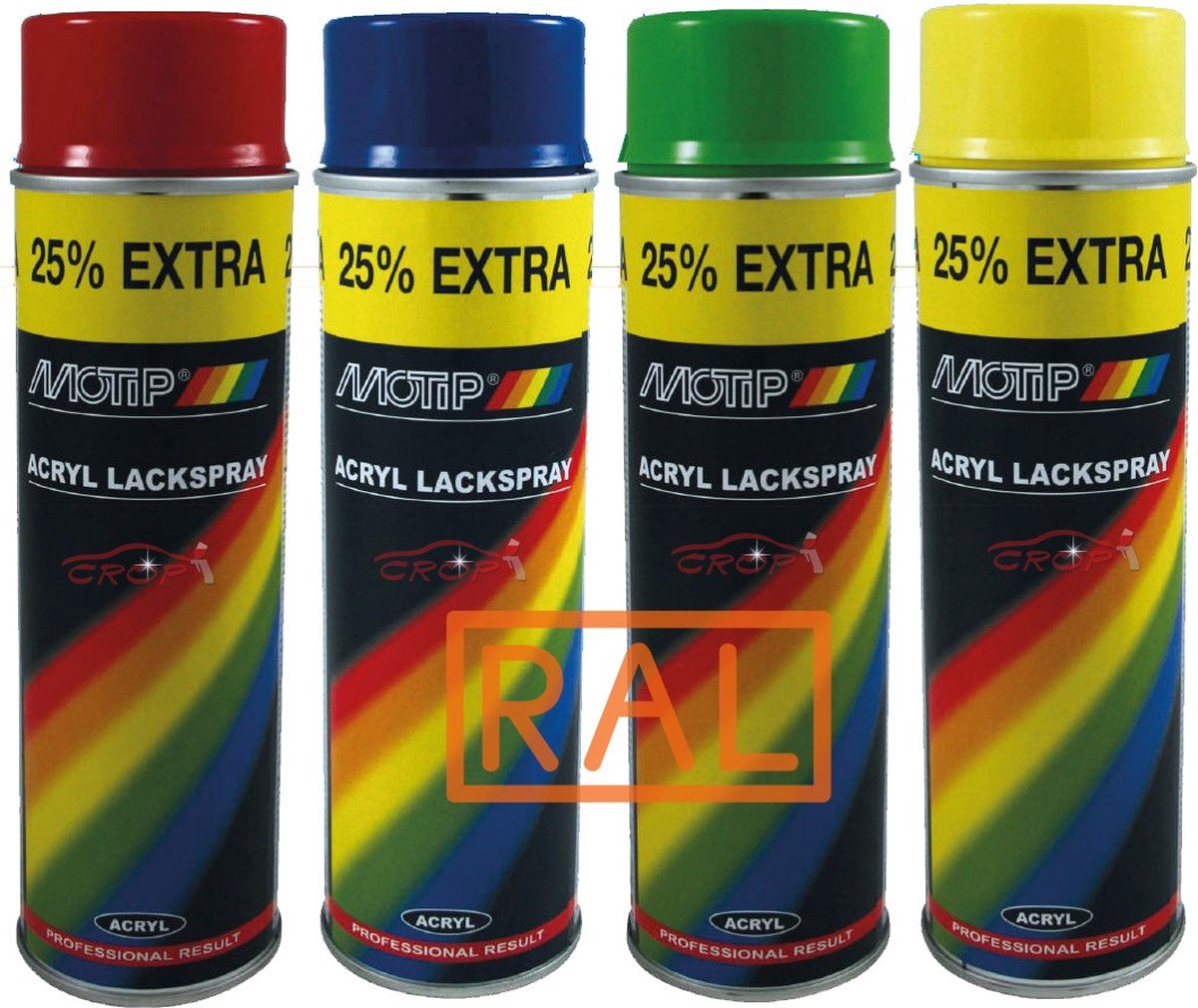 Motip acryllak hoogglans RAL 6018 geelgroen (04107) - 500 ml. | bol.com