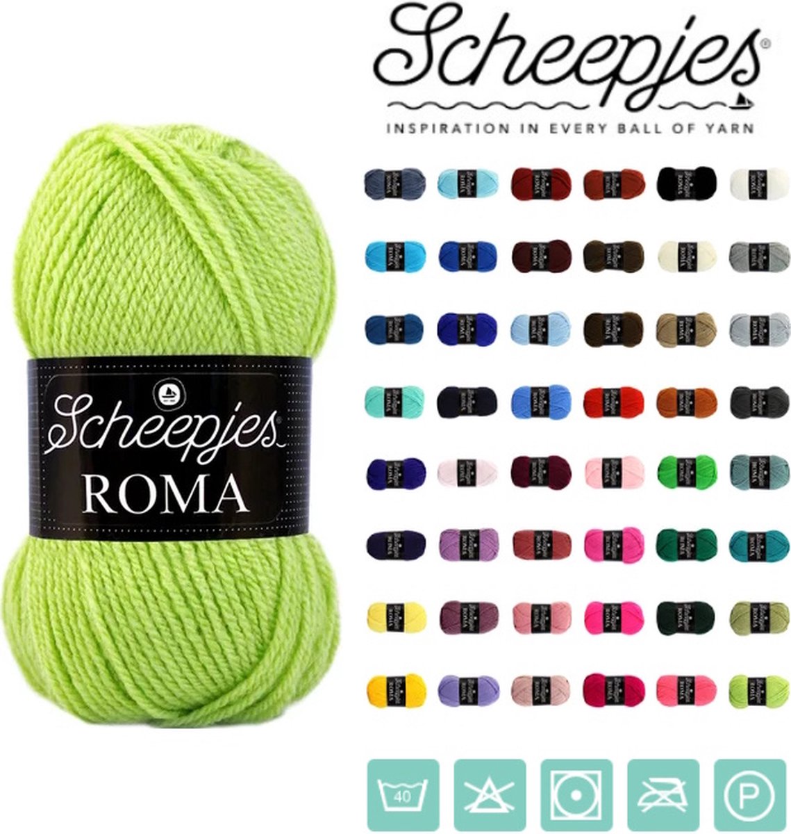 Scheepjes - Roma - 1400 Groen - set van 10 bollen x 50 gram | bol.com