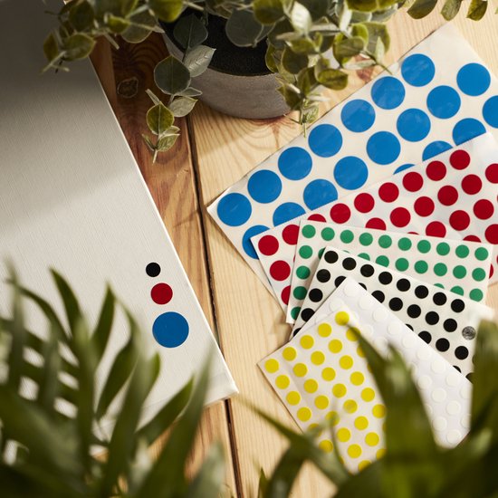 40 stuks - Blauwe Kunststof Kleefrondjes / Ronde label stickers ...