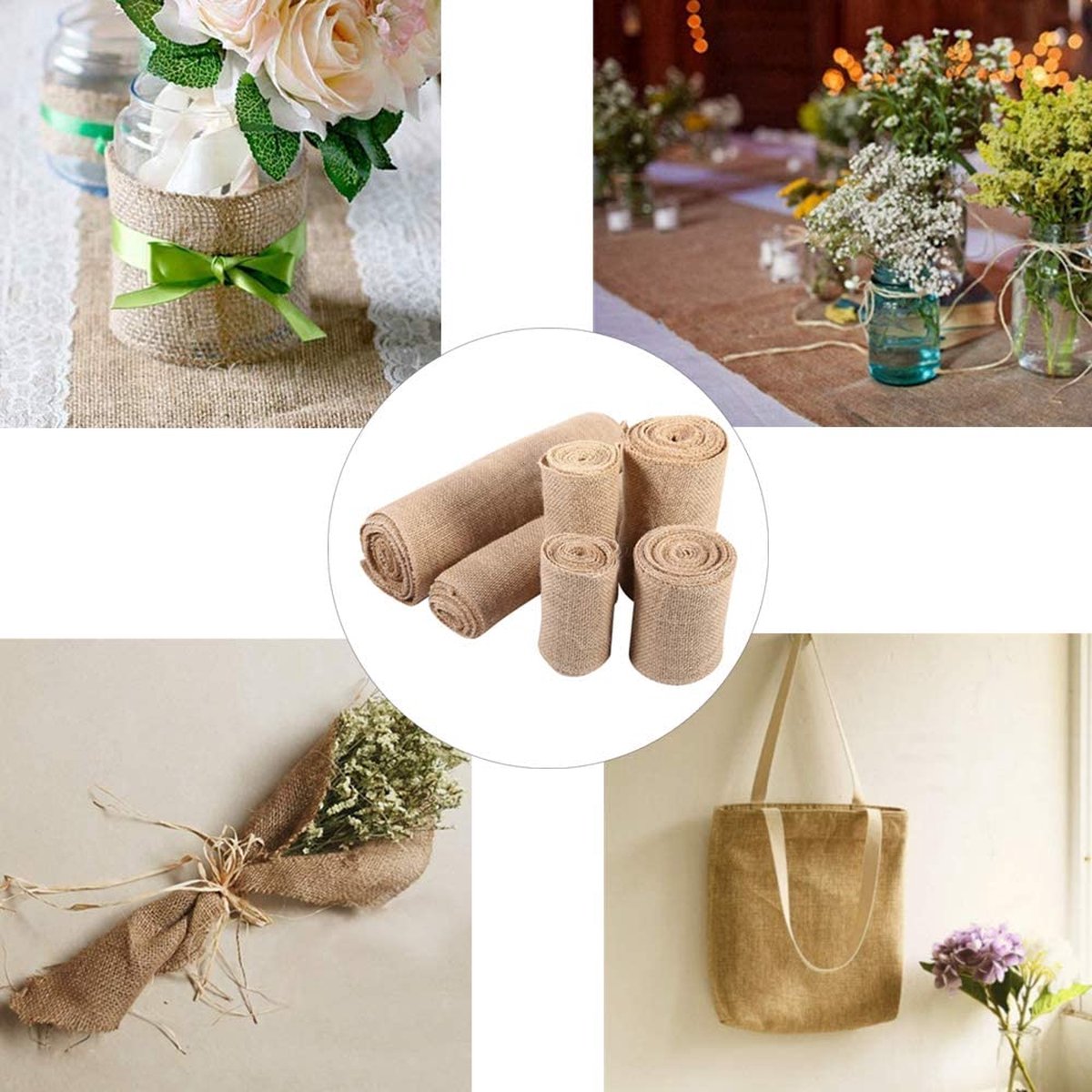 Jute Tape Tafelloper jute jute stof decoratieve Tape jute Tape tafel ...