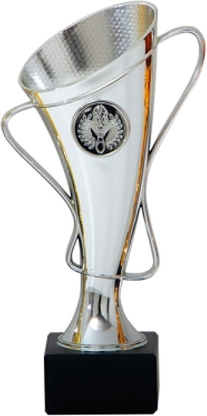 Luxe Trofee Beker - Sierlijke Prijsbeker met Oren - Zilver - 20 cm | bol