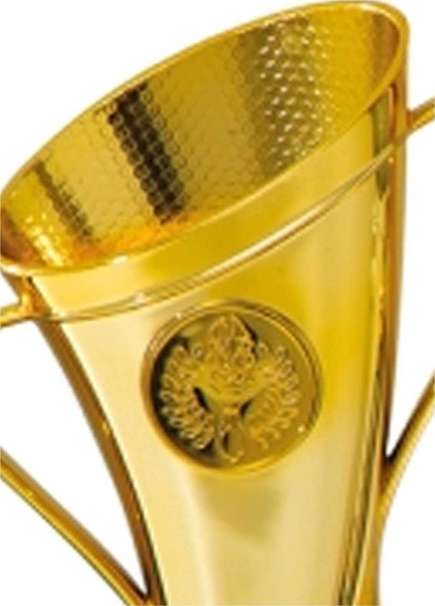 Luxe trofee/prijs beker met oren in sierlijke vorm - goud - kunststof ...
