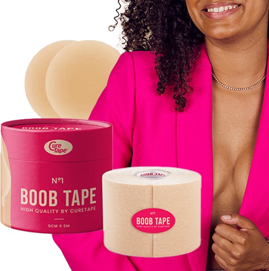BoobTape No1 - BEIGE - Fashion Tape – Plak BH – Borst tape - Boob Tape met Nipple Covers | bol.com