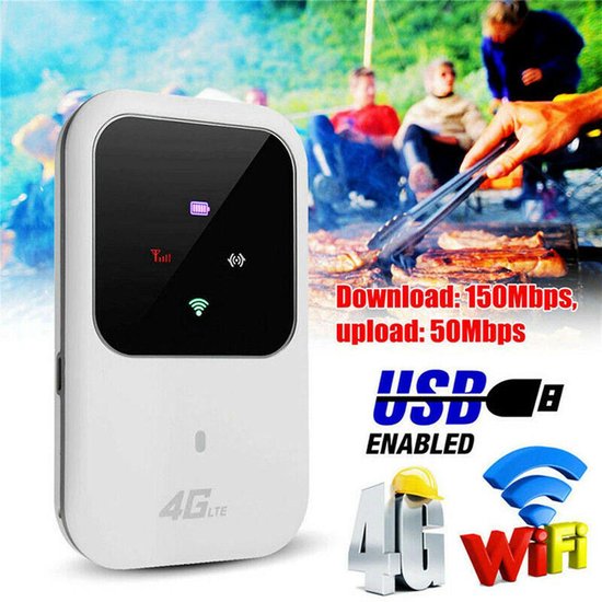 4g Router - Mifi Router - Op Elke Plek Wifi - Ingebouwde Accu - Werkt Op Sim Kaart -... | bol.com