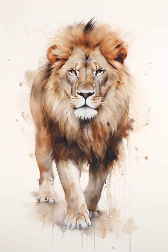 Leeuw Poster - Leeuw - Kunst Leeuw - Woondecoratie - posters - formaat ...