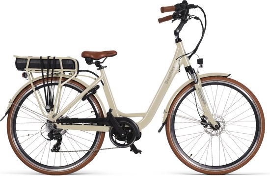 Elektrische damesfiets, Bea, 44 cm, middenmotor, 7sp, local sand | bol.com