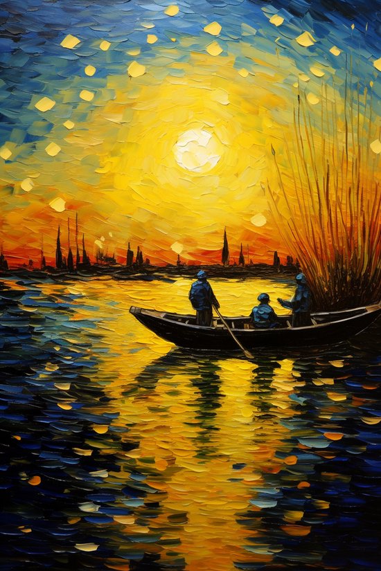 Poster Boten | Poster Zonsondergang | Sunset Poster | Boot Poster ...
