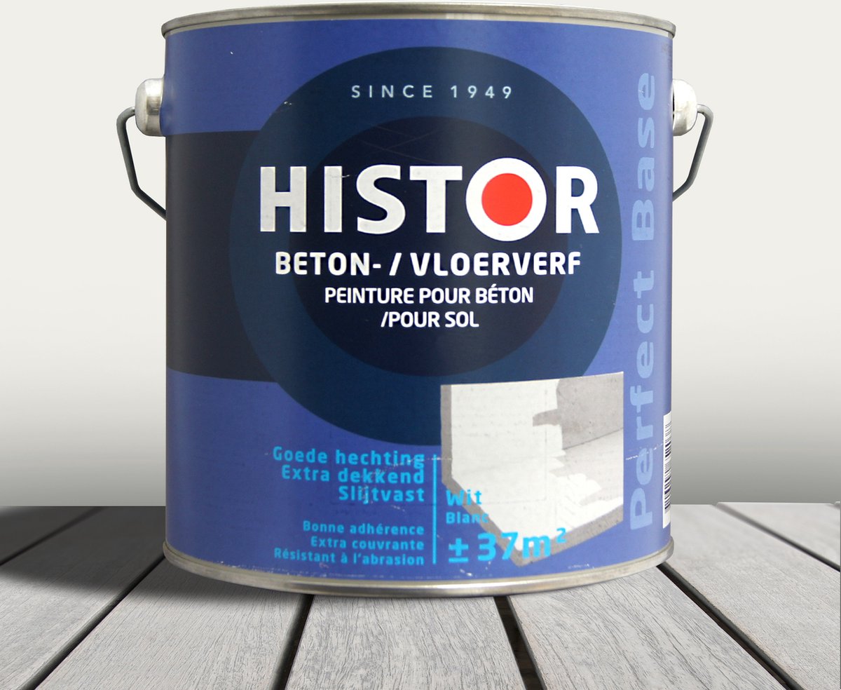 Histor Perfect Base Beton- en Vloerverf 2,5 liter - Donkergrijs | bol.com