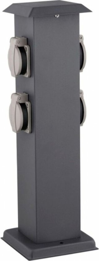 RVS Tuinstopcontact 4-voudig - Stopcontact zuil voor Tuin & buiten ...