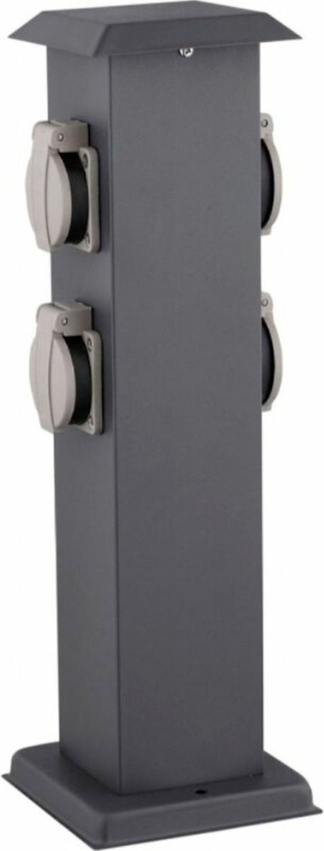RVS Tuinstopcontact 4-voudig - Stopcontact zuil voor Tuin & buiten ...
