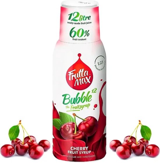 FruttaMax CHERRY Siroop met 60% fruitgehalte geschikt voor SodaStream ...