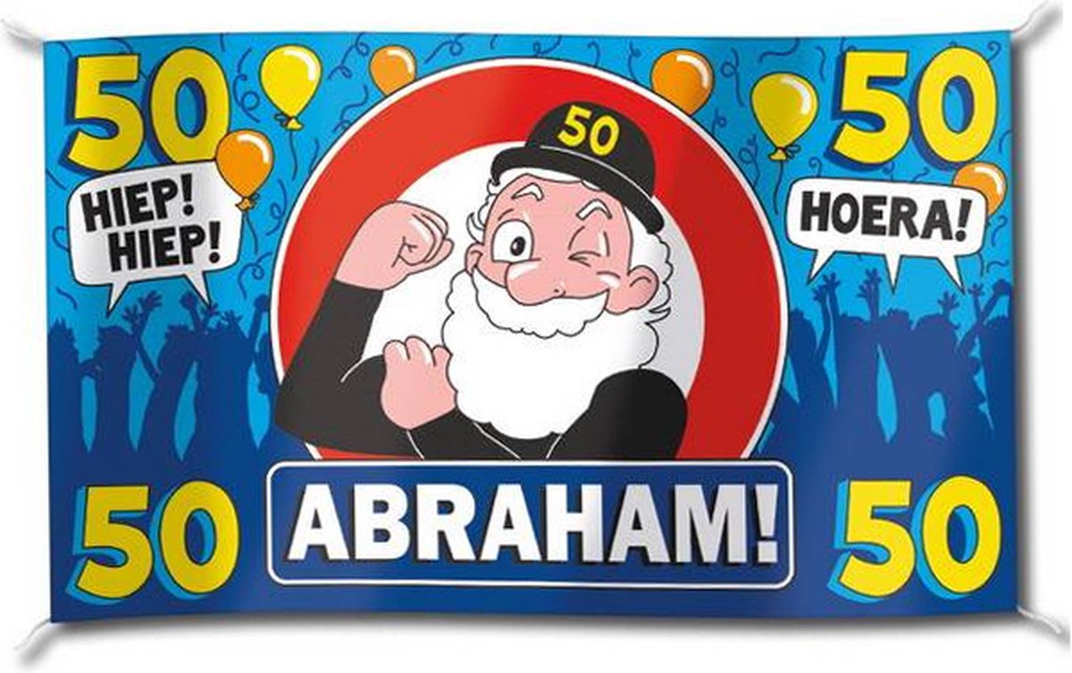 Paper Dreams Vlag 50 Jaar Abraham 150 X 90 Cm Blauw | bol.com