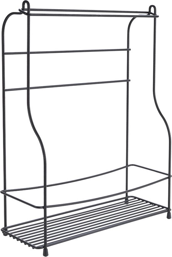 Tomado Metaltex Aanrecht rekje met keukenrolhouder zwart - 360855162 ...