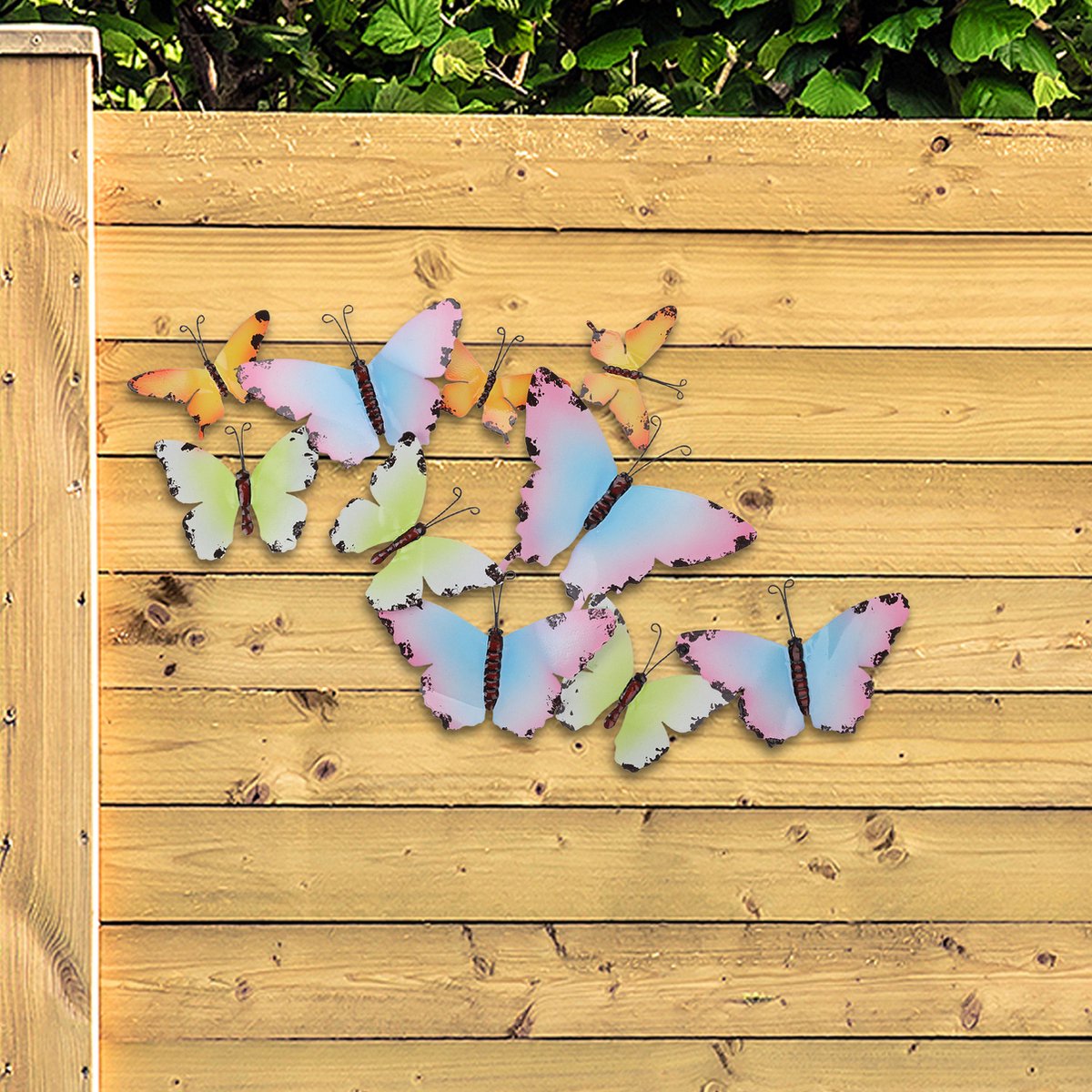 Pro Garden tuin wanddecoratie vlinders - metaal - groen - 66 x 38 cm ...