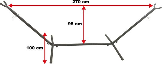 Hangmat standaard - frame - 270x100x95 cm - ijzer | bol.com