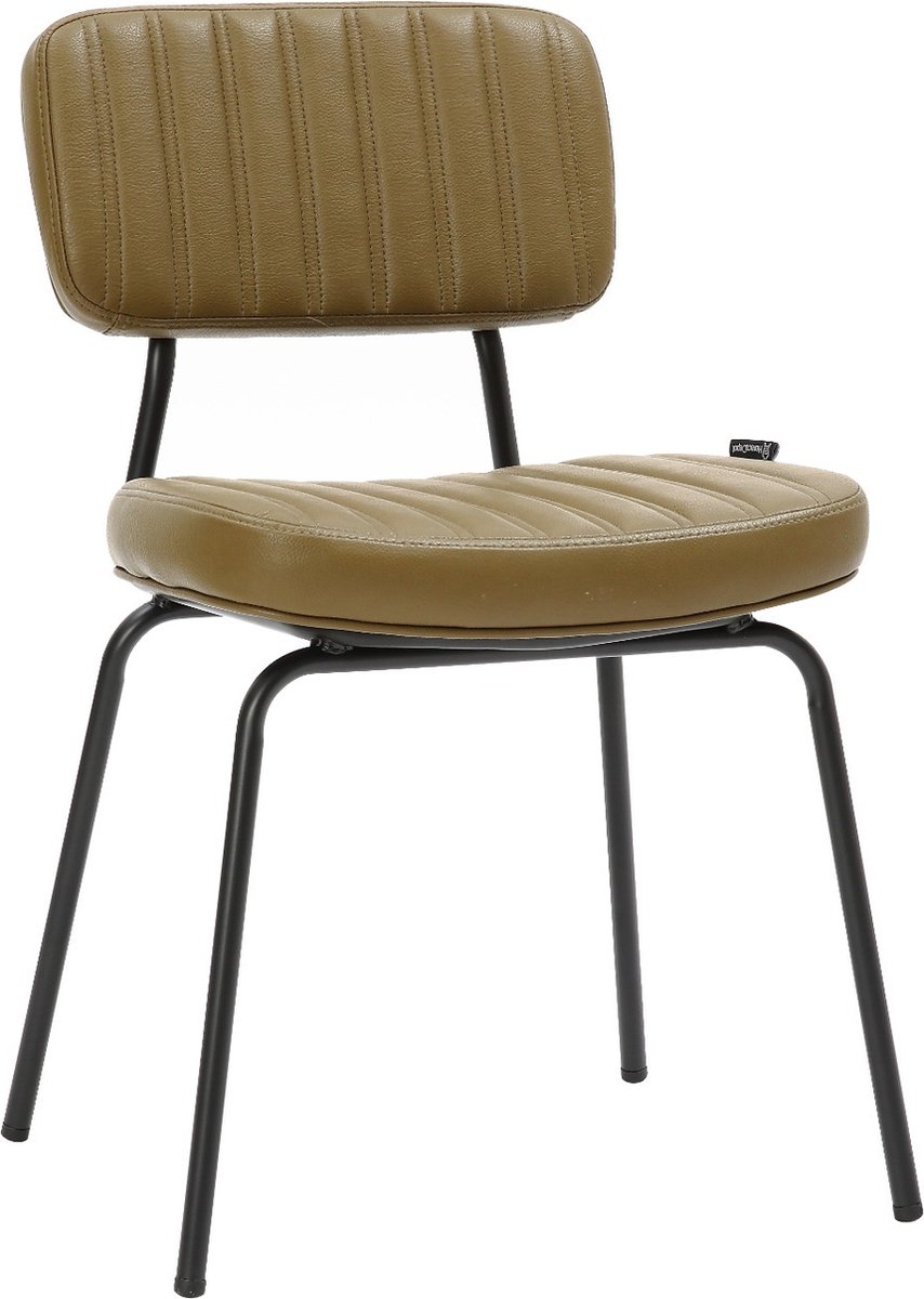 Set van 4 Eetkamer Stoelen - Stoel Milano - Leer - Olijf kleur | bol.com