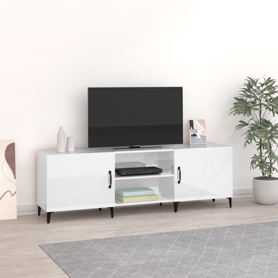 Tv meubel 150x30x50 cm spaanplaat hoogglans wit | bol
