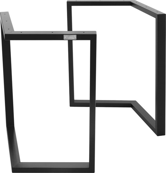 Tafelpoten Set van 2 V Vorm 70x72 cm Zwart Metaal ML-Design | bol.com