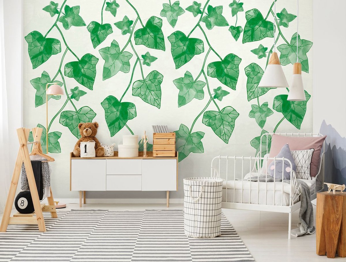 Fotobehang - Vlies Behang - Groene Blaadjes - Bladeren - 208 x 146 cm ...