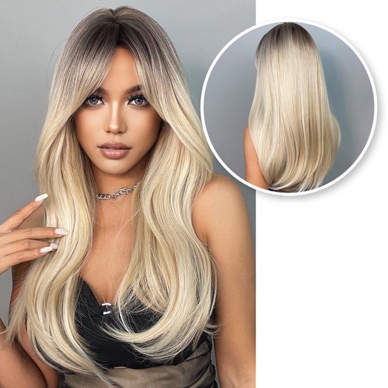 SassyGoods® Blonde Pruik - Pruiken Dames Lang Haar - Verstelbaar ...