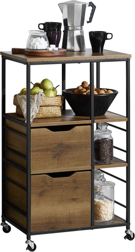 Simpletrade Keukentrolley op Wieltjes - Met Lades - Opbergruimte ...