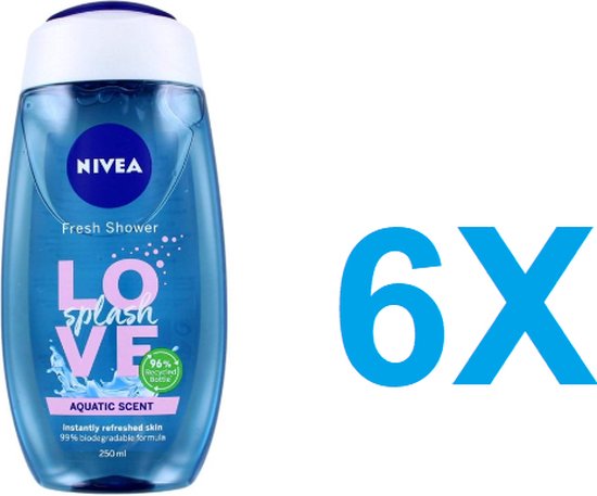 Nivea Douchegel - Love Splash - 6 x 250 ml - Voordeelverpakking | bol