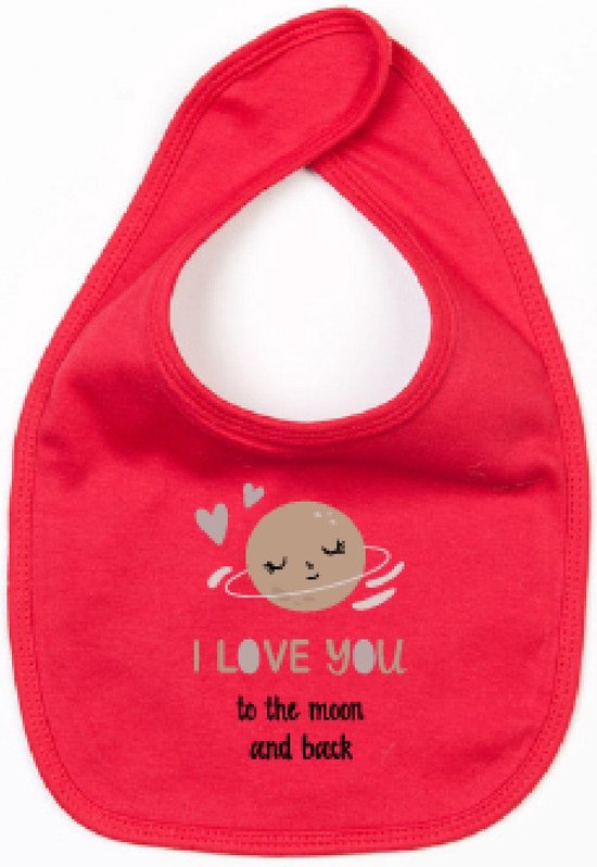 Slabbertje Love You To The Moon-Rood-One Size | bol