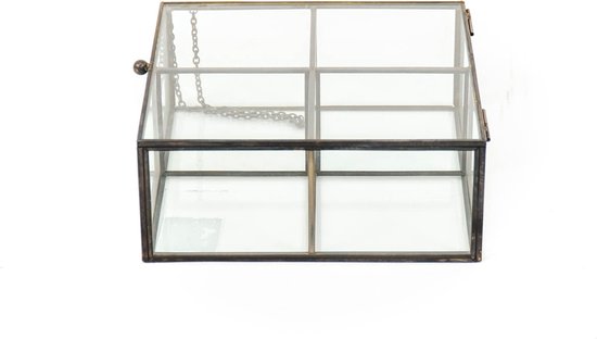 Housevitamin Box - Glazen Box Zwart - 16x16x6,5cm | bol