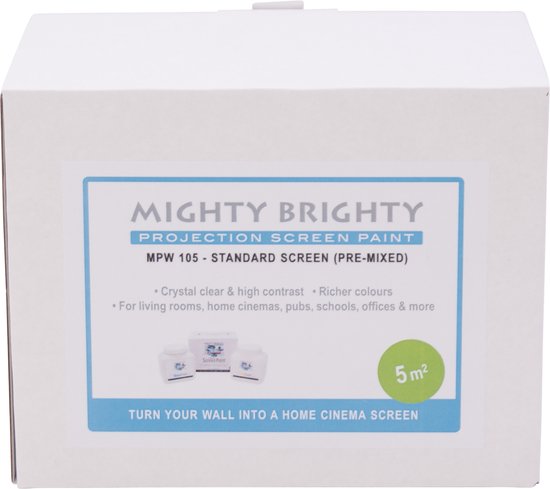 Mighty Brighty Projectiescherm Verf MPW 105, Standaard Scherm, 5 m2 | bol