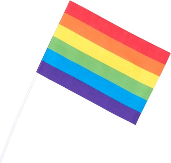 Pride vlag (6x) met 40cm stokje - Gay Pride Flag - Gay Pride Accessoires -... | bol