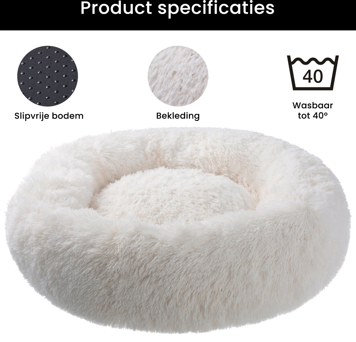 Hondenmand - Hondenkussen - Hondenbed - Donut hondenmand - Orthopedisch ...