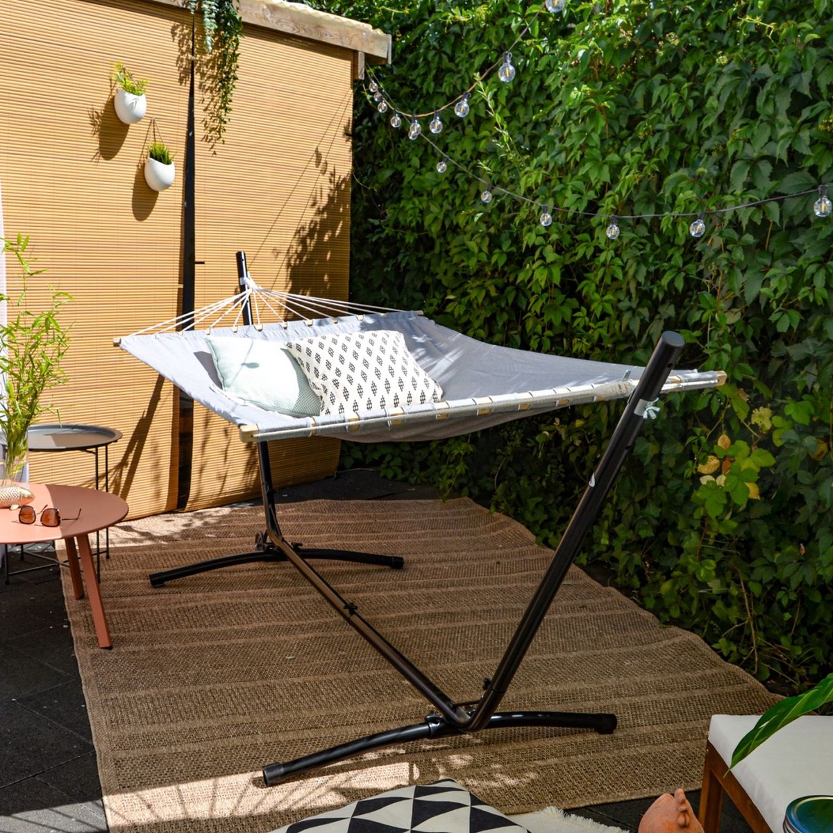 Hangmat met Frame - 335cm Hoogte Verstelbaar - XL Hangmat Frame op ...