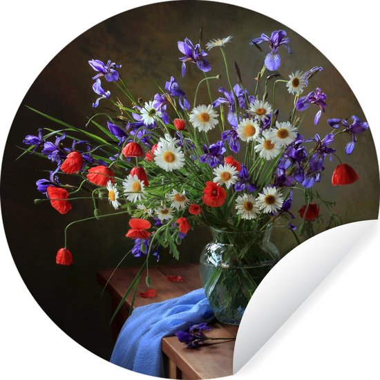 WallCircle - Muurstickers - Behangcirkel - Bloemen - Thee - Stilleven - 30x30 cm -... | bol